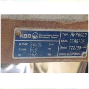 KBB HPR 6000 TURBOCHARGER – Ship Spares india Abhi Marine