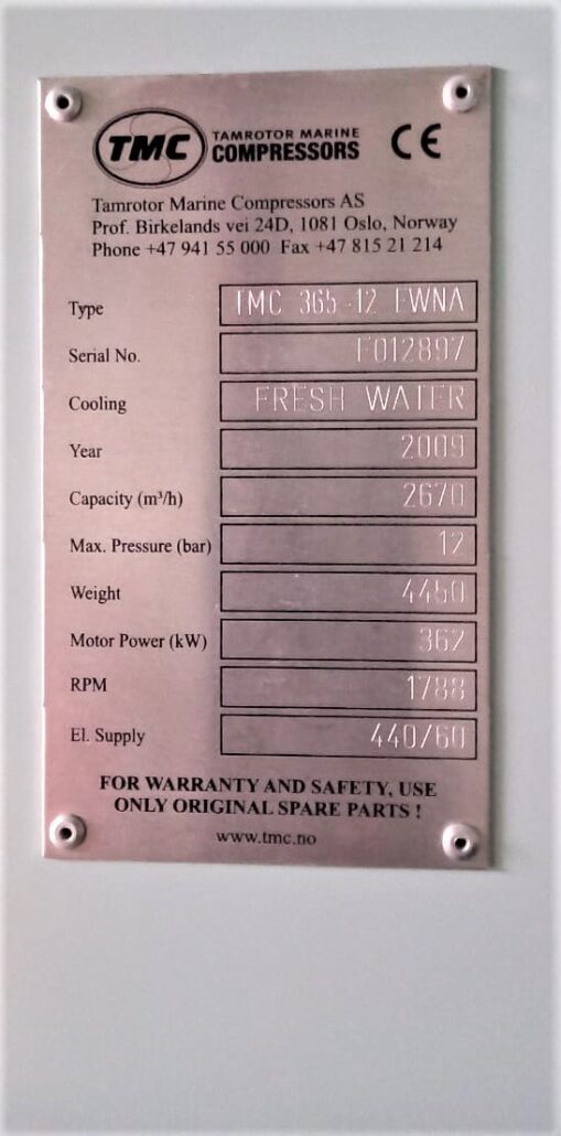 TMC 150-12 EWNA AND TMC 365-12 EWNA MARINE COMPRESSORS WITH NITROGEN ...