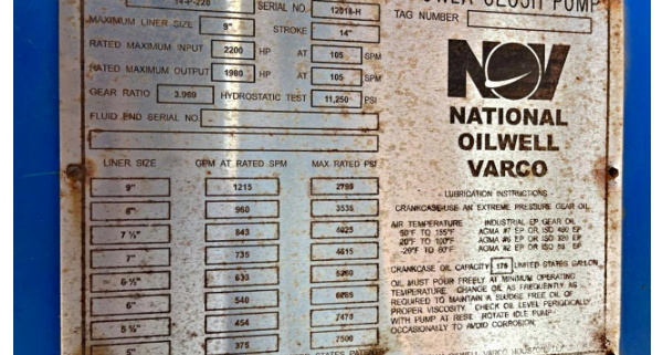|| National Oil Varco - NOV 14-P-220 Mud Pumps || – Ship Spares india ...